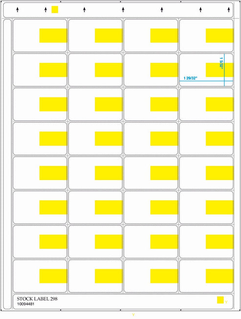32up Yellow Shelf Labels (1-29/32" X 1-5/32") – Vestcom Shop